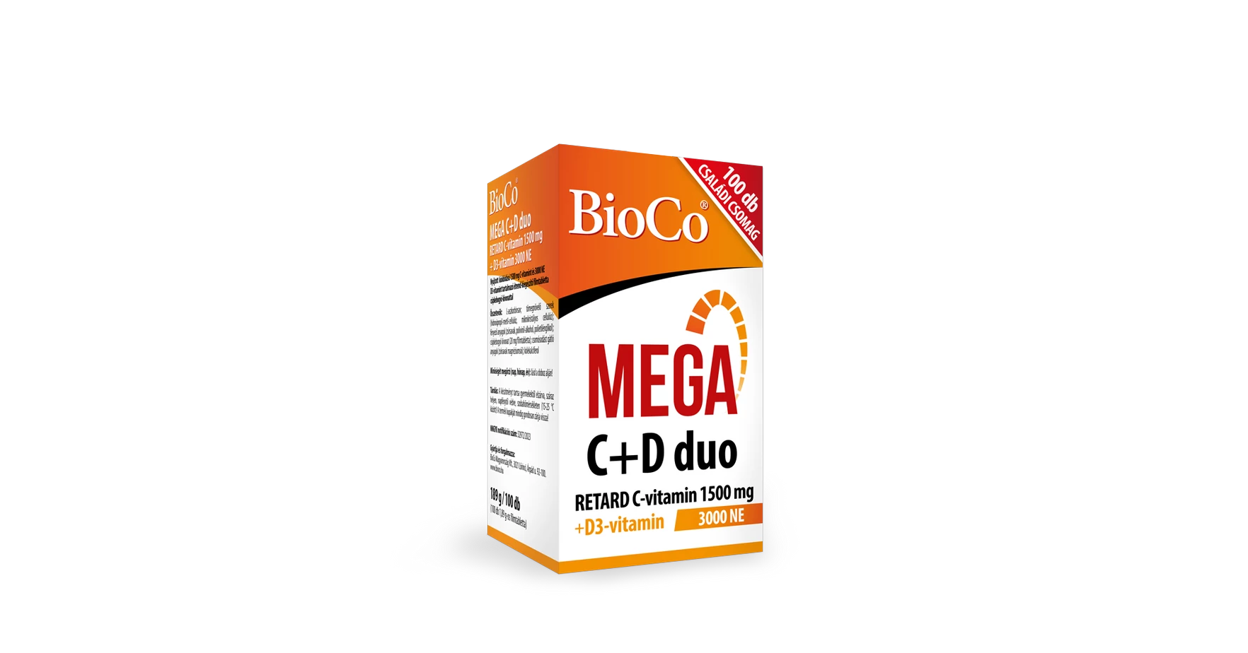 BioCo MEGA C+D duo RETARD C-vitamin 1500 mg + D3-vitamin 3000 NE ...